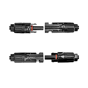 QWORK Solar Cable: 20-ft 2x10 AWG Twin Wire Solar Extension Cable, Copper Strand, Complete with Female and Male Connectors - Ideal for Homes, Shops, and RV Solar Panels