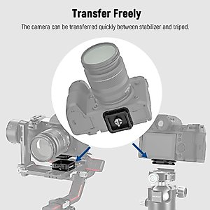 NEEWER Arca Type Quick Release Plate Kit, Four Side Slot Compatible with Arca Swiss Camera Mount Adapter with 1/4” 3/8" Threads for Gimbal Stabilizer Tripod Head Slider, Max Load 17.6lb/8kg, CA009