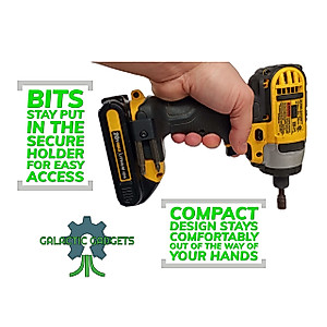 MAGNETIC Bit Holder for DEWALT 20V Drill or Craftsman V20 Drill - Side Mounted - Strong Magnets - Low Profile Design - Galactic Gadgets