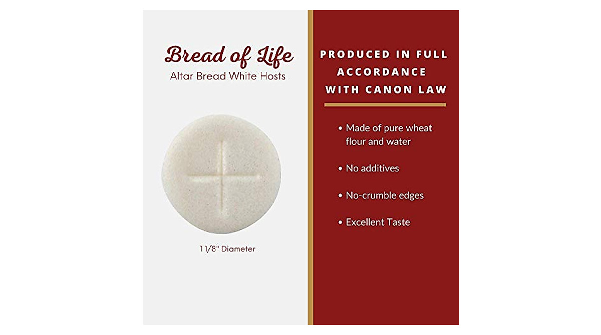 Bread of Life Altar Bread White Hosts - 1000 Pieces for Church Use