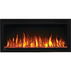 Napoleon Entice 60 Wall Mount Slimline Electric Fireplace - Multi-Color Flames with Adjustable Flame Brightness and Speed - with Remote Control - NEFL60CFH