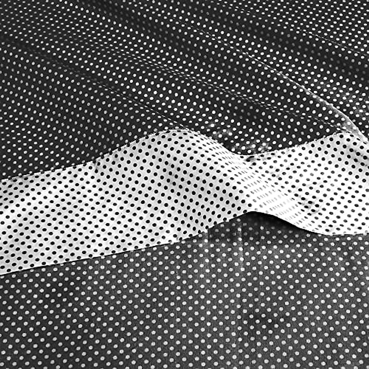 Anne Klein Westhill Dot, 100% Cotton Sateen Sheet Set, with Flat Sheet, Fitted Sheet, Pillowcases,Full, Black