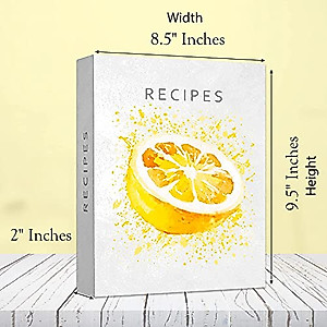 Cosy Coast Blank Recipe Book Binder 8.5"x9.5" | 50 Recipe Organizer Binder Cards 4"x6" | Family Recipe Book To Write In Your Own Recipes |10 Large Recipe Binder Cards |12 Dividers |25 Page Protectors