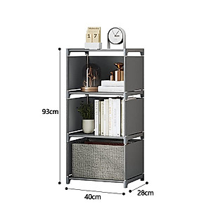 RIIPOO Storage Cube Shelves, 3-Cube Organizer Shelf for Bedroom Closet, 4-Layer Small Bookshelf, Bookcase Unit for Small Spaces
