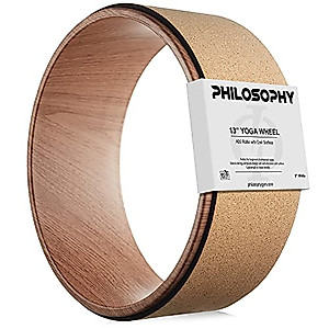 Philosophy Gym 13-inch Professional Yoga Wheel Roller - Cork/Wood Grain