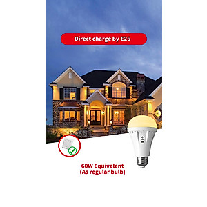BLUEYE A21 Rechargeable Emergency Light Bulbs,E26 7W 120V,Remote Control&Wall Switch,5V/1A Charging,2700K-6000K,Flicker-Free,Battery Operated Flashlight for Power Outage No Outlet,1Pack