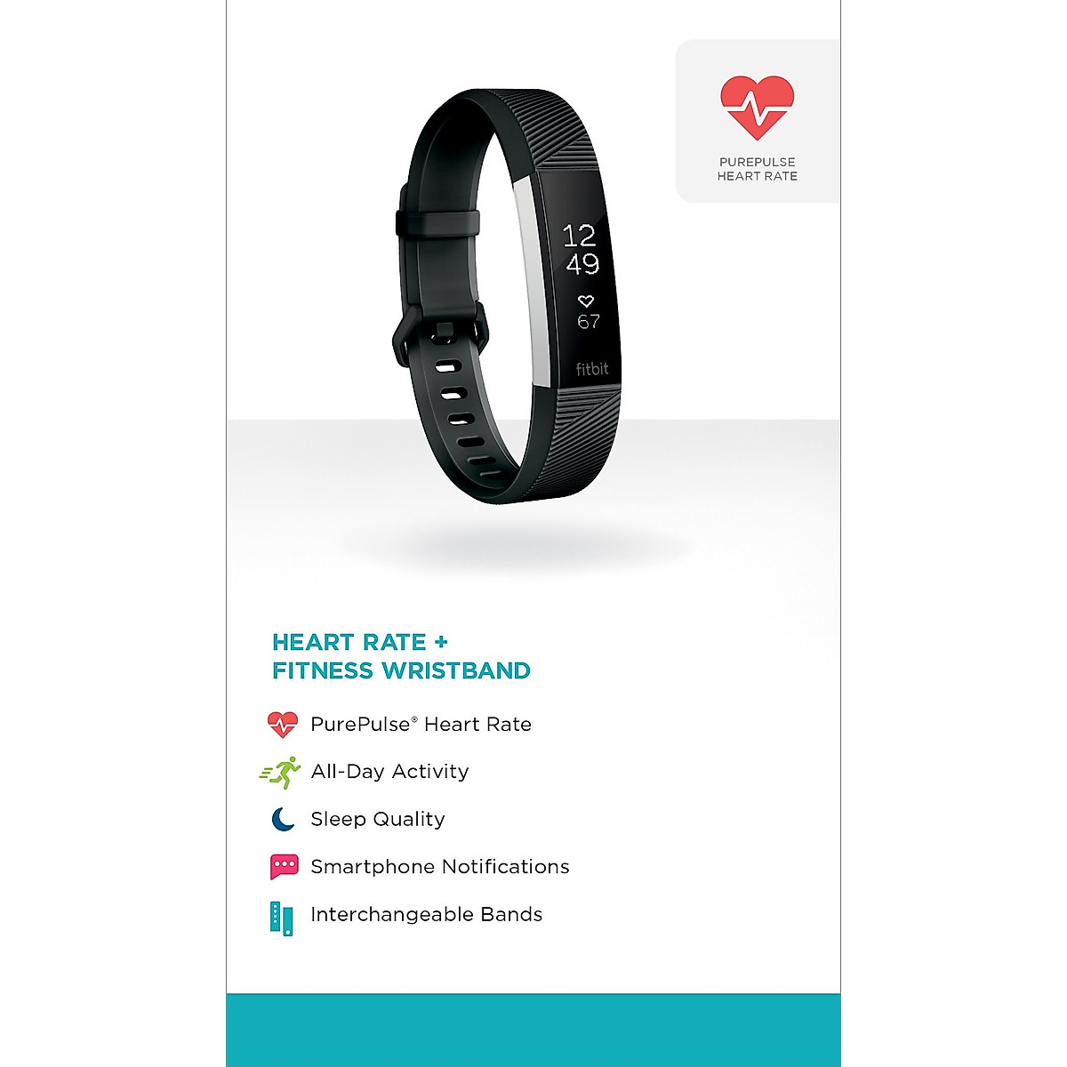 Fitbit Alta HR Activity Tracker Small Black Renewed