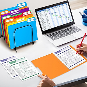 Gloween 36 Pack Plastic File Folders, Assorted Colors File Folders Letter Size, 1/3 Cut Tab Great for Documents Organizing and Easy Files Storage