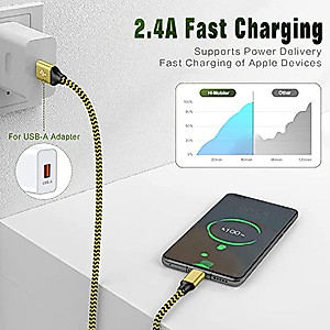 iPhone Charger 3Pack 6ft USB Lightning Cable Cord，Mfi Certified Apple Charger Fast Charging Nylon Braided iPhone Cable,Compatible with iPhone 14/13/12/11/X/Pro/Max/8/7/6/6S/SE/Plus/iPad