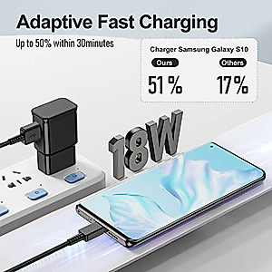 For Samsung Galaxy S10/S9/S8 Charger,2Pack Adaptive Android Charger with USB Type C Fast Charging Cable for Samsung Galaxy S8/S9/S10 Plus/S10E/ S20/S20 Plus/S21/S21 Ultra/Note 8/Note 9/Note 10/Note 20
