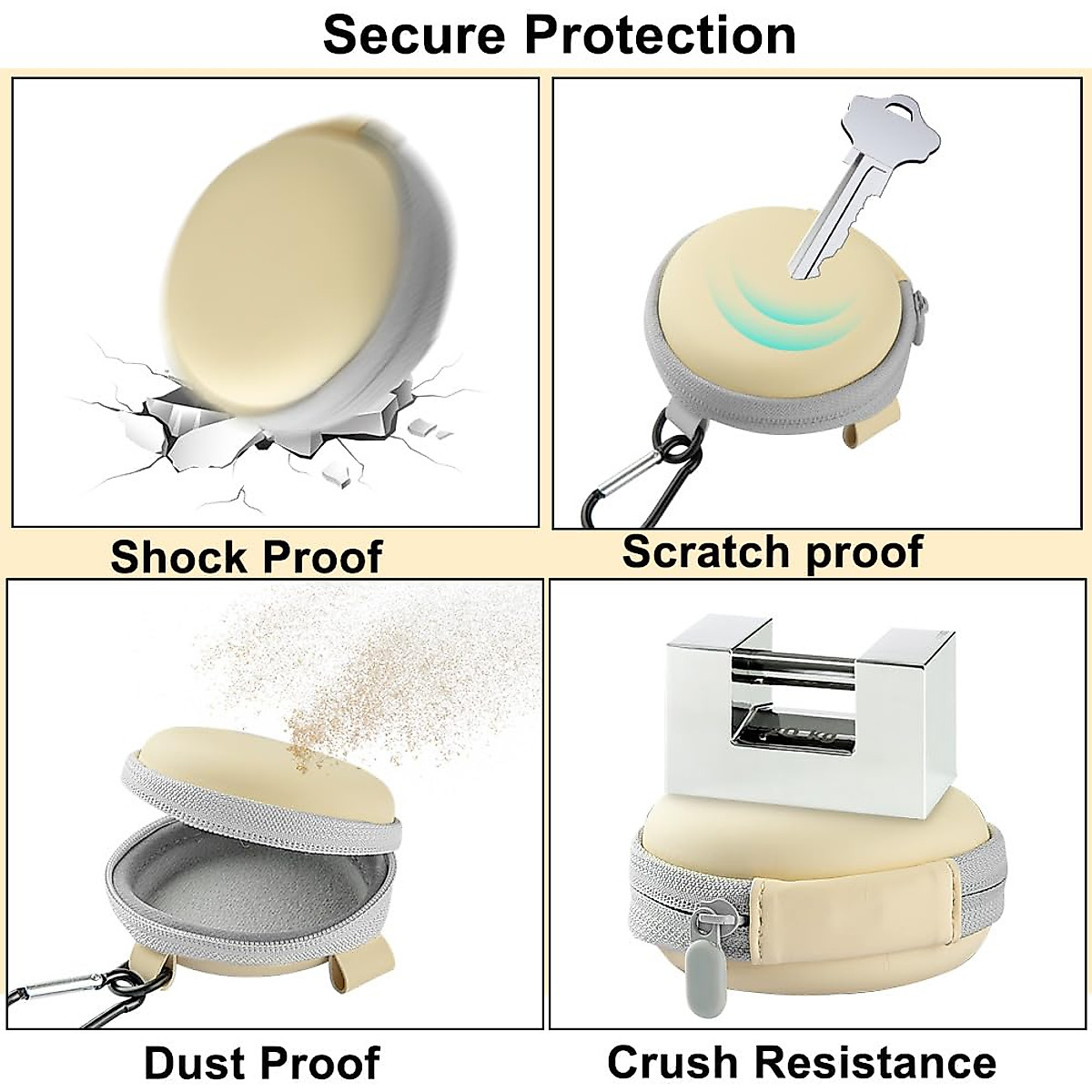 JOYJOM Hard Carrying Case for Go Plus Plus + Accessory, Portable EVA PU Leather Protective Bag Storage Hard Carrying Case for go Plus Plus +2023 (Beige)