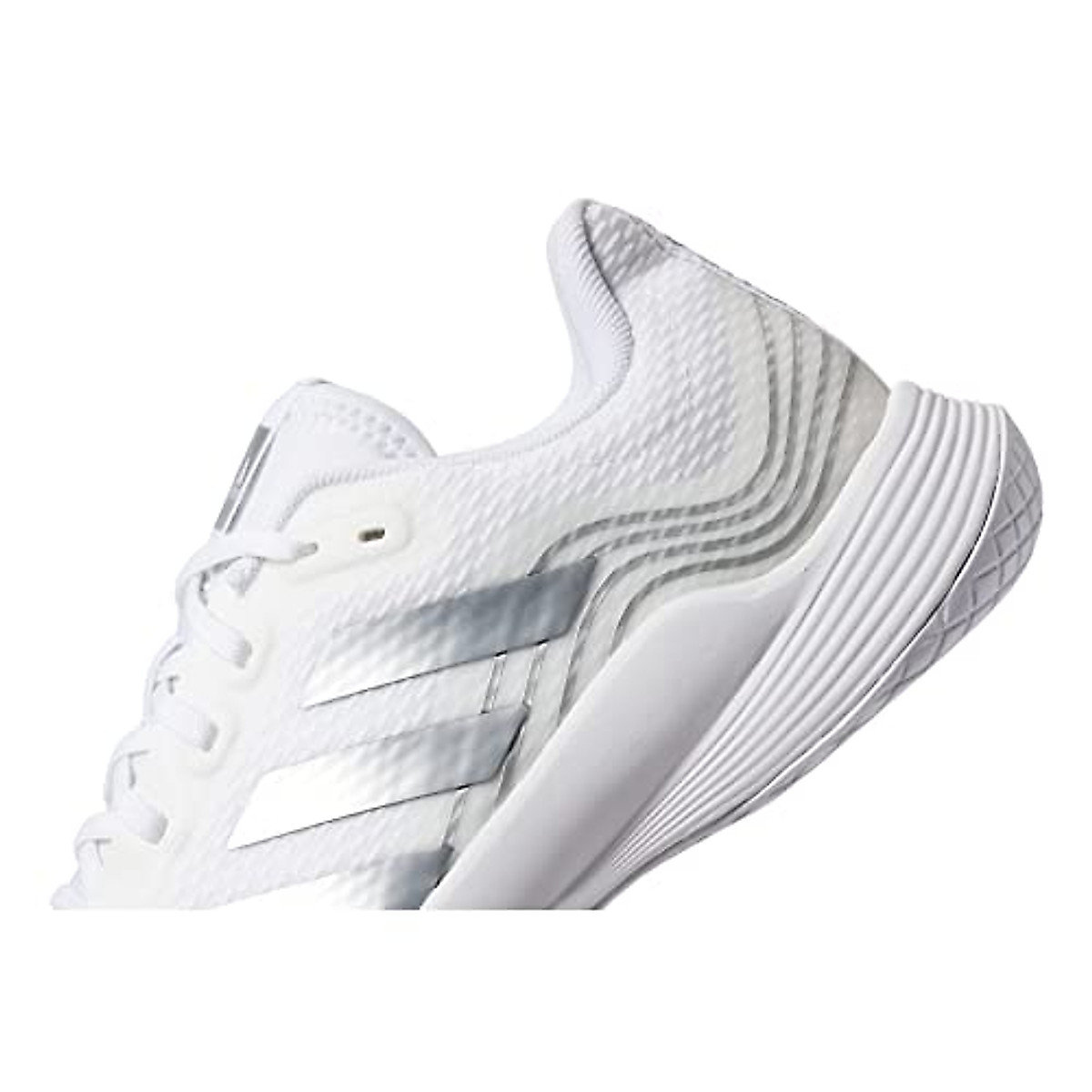 adidas Women's Novaflight Volleyball Sneaker, White/Silver Metallic/White, 9