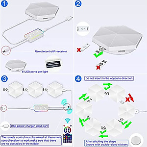 Firmlly RGB Hexagon Lights, LED Hexagon Wall Light, Smart Hexagonal Wall Panels, Bluetooth/WiFi Connection, LED Wall Panels for Gaming Room, Bedroom, Wall Decor (WiFi*3PCS, RGB)