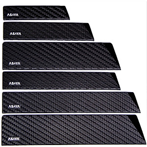 Asaya Professional Knife Edge Guards - 6 Piece Universal Blade Covers - Extra Strength, ABS Plastic and BPA-Free Felt Lining, non-Toxic and Food Safe - Knives Not Included