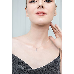 B. BRILLIANT Tree of Life Necklace for Women Sterling Silver Dainty Short Choker Pendant Charm