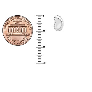 Ritastephens Sterling Silver Small Shiny Kidney Bean Stud Post Earrings