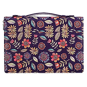 Christian Art Gifts Women's Fashion Bible Cover I Know The Plans, Purple/Gold Floral Faux Leather, Large