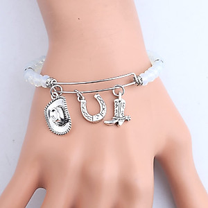 FEELMEM Cowl Jewelry Equestrian Bracelet l Western Jewelry Horses Horseshoe Charm Bracelet Horse Lover Gift (Cowl Bracelet)