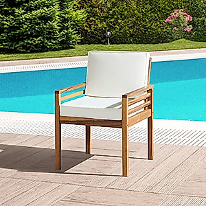Alaterre Furniture Okemo Outdoor Dining Chairs, Natural