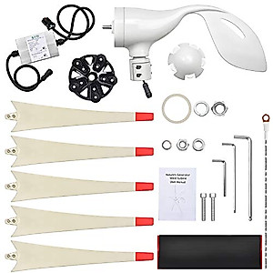 Nature’s Generator Wind Turbine Includes 100 Foot 12 AWG Cable, 5 Blades, Controller Box for Nature’s Generator, Land or Marine Use Day and Night