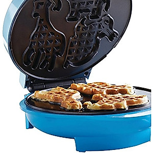 Brentwood Animal Shape Waffle Maker Machine, Non-Stick, Blue