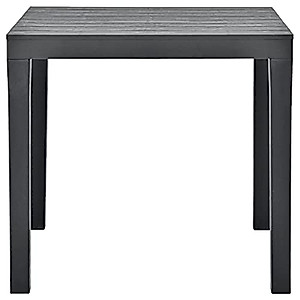 VanTook Outdoor Patio Table Garden Side Table, 30.7" Square Plastic End Table Sofa Table Balcony Coffee Table Cocktail Table for Porch Indoor Outdoor, Weather Resistant, Anthracite