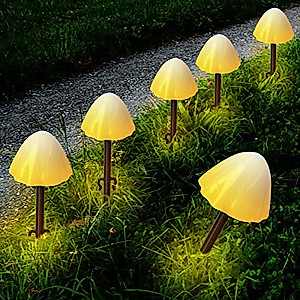 Cute Mushroom Solar Lights 20LED, 28 feet, 8 Modes, Solar Waterproof, This Mushroom Light is Very Suitable for Outdoor Decoration, Adding Color to Your Garden (Warm White)