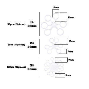 ECSiNG 300PCS Pellet Bait Bands Elastic Bands for Carp Fishing Hair Rigs Hooks Carp Coarse Terminal Tackle Carp Fishing Accessories Transparent 5mm 7mm 10mm