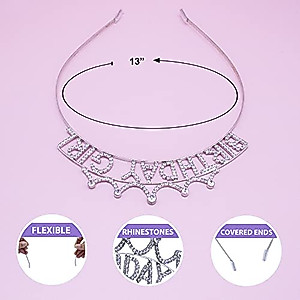 FROG SAC Birthday Girl Crown Headband for Girls, Rhinestone Princess Tiara for Kids, Tiaras for Women, Crown Hair Accessories for Children, Teen Girl Headbands (Silver-Birthday Girl)
