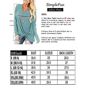 SimpleFun Long Sleeve Tee Shirts for Women Loose Fit V-neck Fall Knotted Sexy Tops with Sleeves Light Green M