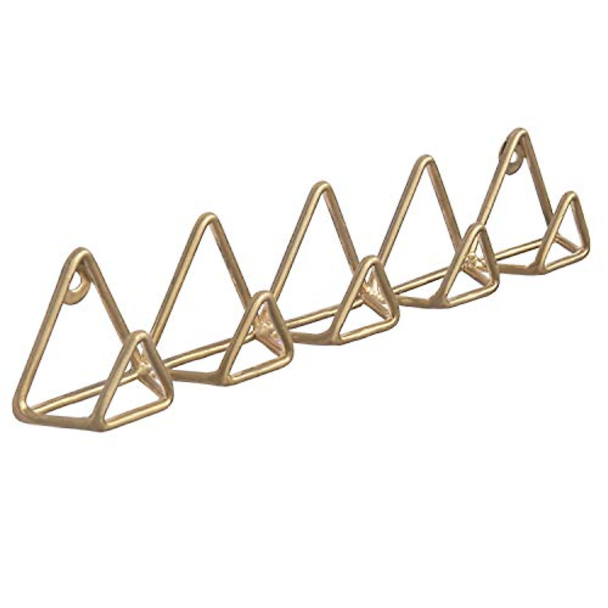 MyGift Modern Gold Metal Wall Key Rack Organizer for Wall with 5 Hooks and Triangle Design