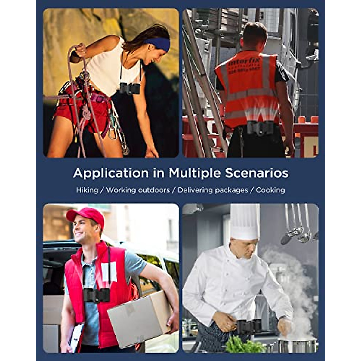 ICEBIRDS Portable Waist Clip Fan New Personal Belt & Outdoor Body Fan, 10000mAh Rechargeable Battery Powered Hanging Neck Fan, Super Strong Airflow, 3 Speed for Outdoor Workers, Hiking