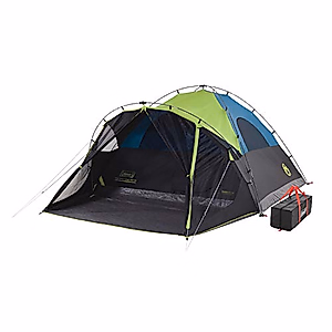 Coleman Carlsbad Dark Room Camping Tent with Screened Porch, 4/6 Person Tent Blocks 90% of Sunlight and Keeps Inside Cool, Weatherproof Tent with Easy Setup and Screened-in Porch