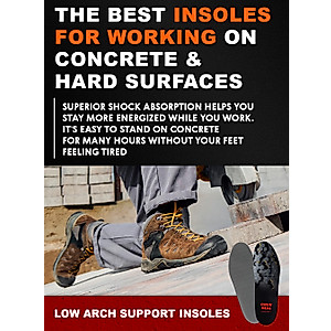(New) Work Comfort Orthotic Insoles - Anti Fatigue Shoe Insert Men Women - Low Arch Support - Shock Absorption - Foot Pain Relief - Work Boot Insoles (Black Hexagons, M)