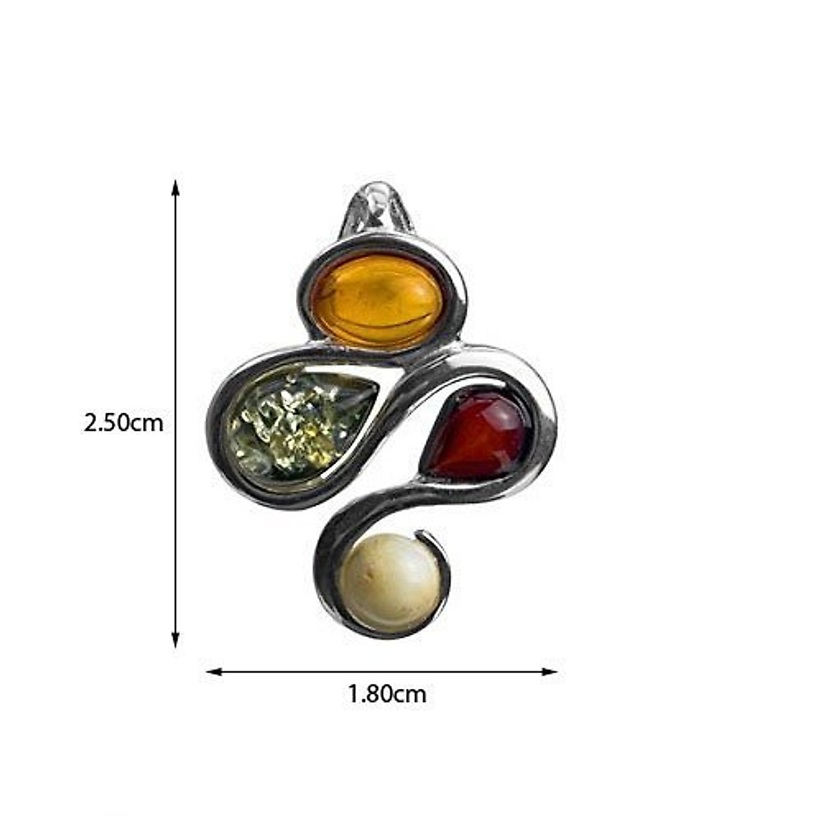 Ian and Valeri Co. Multicolor Amber Sterling Silver Pendant