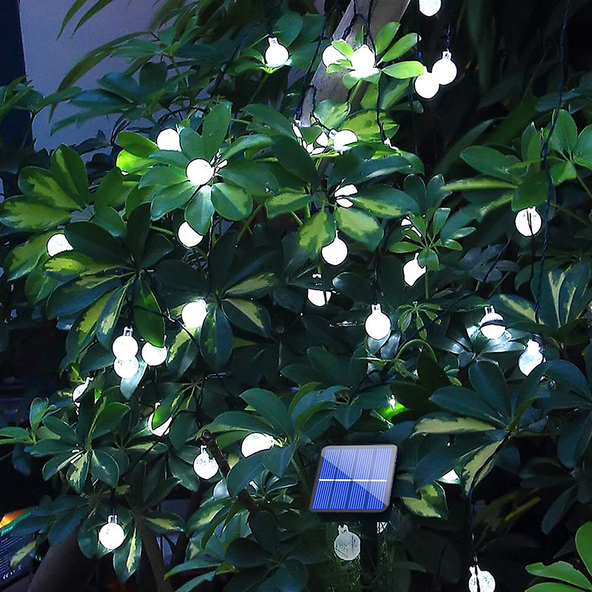 Cohoya Solar String Lights 25.6ft 30 Mini Globe Crystal Balls Waterproof Fairy Lights 8 Modes Outdoor Lights Solar Powered String Light for Christmas Garden Yard Home Party Wedding Decoration