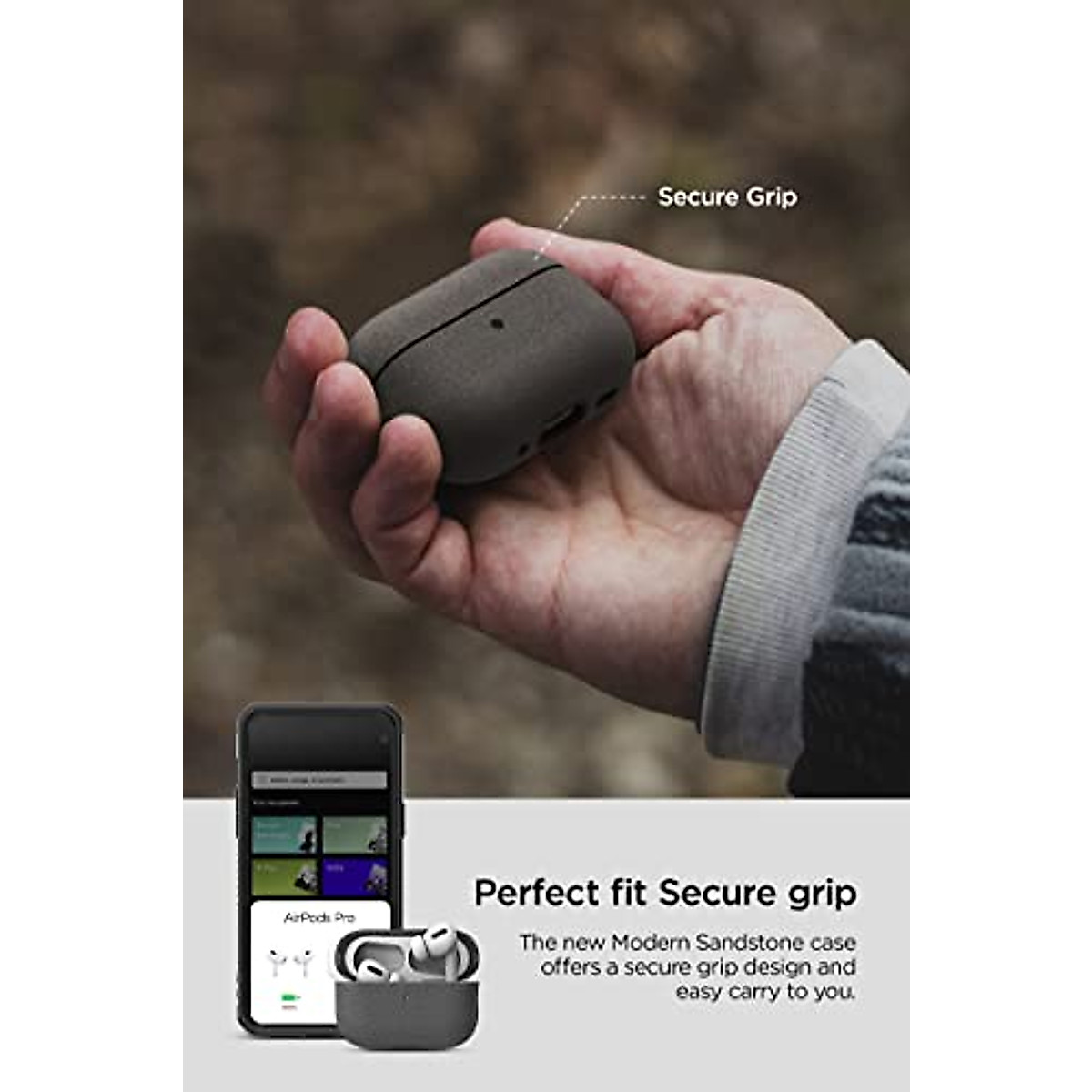 VRS Design Modern Airpods Pro Case for Apple Airpods Pro 2nd Generation (2022) (Sand Stone) [US Patent Registered]