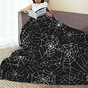 Annalice Spider Cobweb Spiderweb Halloween Goth Pattern Flannel Fleece Blanket Ultra-Soft Fluffy Warm Throw Blanket for Couch Bed All Seasons Suitable for Women, Men 50*40inch