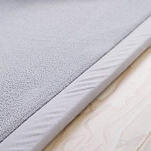 Loartee Nursery Rug Coral Velvet Crawling Rugs Mat Area Rugs Play Crawling Mat(4'9"x4'9", Gray) for Toddler Children Play Mat Yoga Mat Exercise Pads Carpet