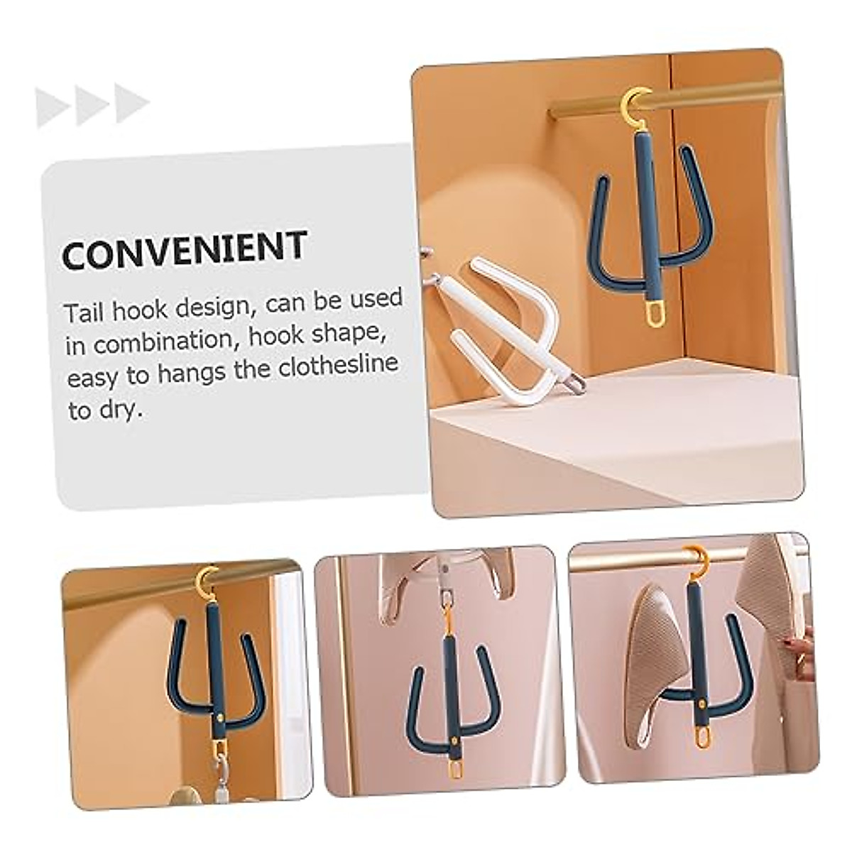 Swivel Hook Hanger Small Drying Rack Multi Purpose Hanger Swivel Hooks Small Clothes Drying Rack Shoe Racks Shoes Hanger Slipper Drying Racks Shoe Hook abs rotatable to Rotate