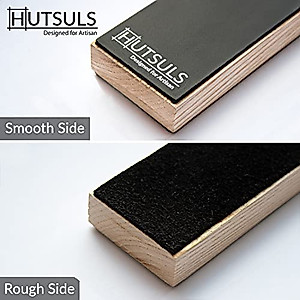 Hutsuls Leather Strop for Knife Sharpening - Get Razor-Sharp Edges with 3" x 9" Double Sided Paddle Strop Block, Easy to Use Knife Strop with Ergonomic Handle & Stropping Leather Knife Sharpener Guide