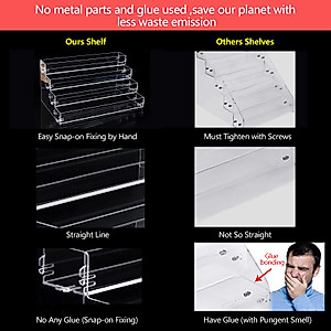 BVANQ 4 Tier Sunglasses Organizer Acrylic Sunglass Holder Nail Polish Organizer Countertop Stand Display No Pungent Acrylic Glue Assembly
