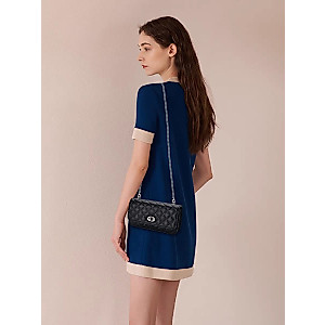 GM LIKKIE Clutch Purse for Women, Evening Envelope Quilted Wallet Bag, Crossbody Foldover Pearl Wedding Shoulder Handbag (Black)