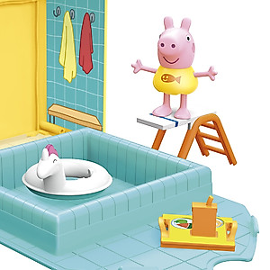 Peppa Pig Peppa’s Adventures Peppa’s Swimming Pool Playset Preschool Toy, Includes 1 Figure and 4 Accessories, Ages 3 and Up