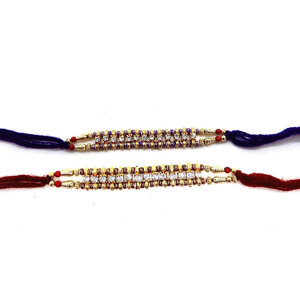 WhopperIndia Set of 2 14 Stone Rakhi | Rakhi Bracelet | Raksha bandhan Rakhi | Rakhi for Brother | Rakhi for Sister | Rakhi for Bhaiya | Rakhi for Bhabhi | rakhi for boys | Indian Rakhee | Rakhdi