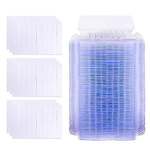 File Folder Tabs, 100+200 Sets Hanging File Folder Tabs with Inserts for Hanging Folders, 2 Inch Clear Plastic Hanging File Tabs for Quick Identification