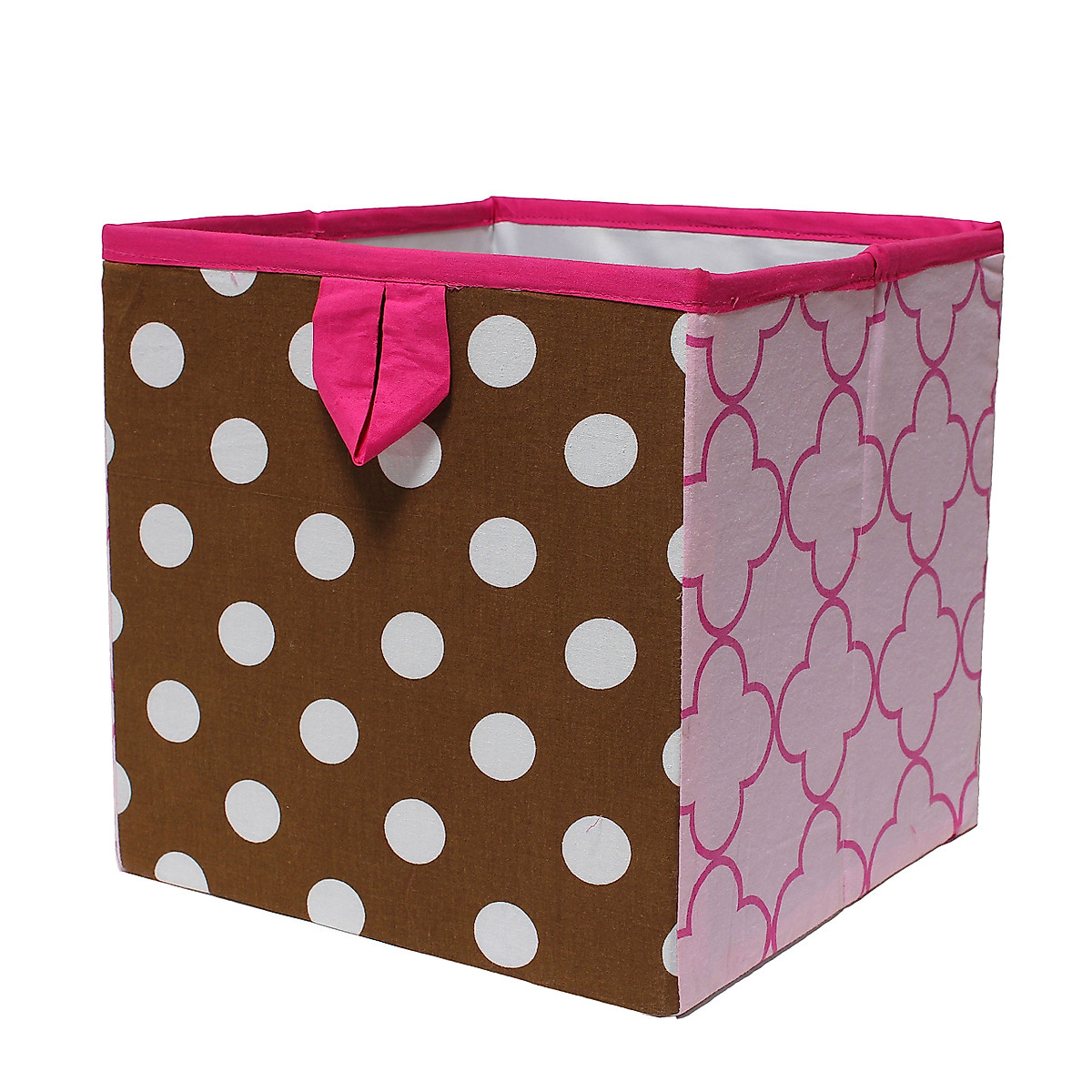 Bacati Butterflies/Ladybugs Storage Box, Pink/Chocolate, Small
