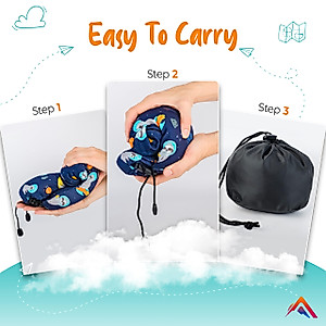 Anaste Kids Travel Pillow - Superior Memory Foam Travel Pillow for Kids, Cooling Technology Kids Neck Pillow, Lightweight & Portable Neck Pillow for Kids, Toddler Neck Pillow Includes Travel Bag