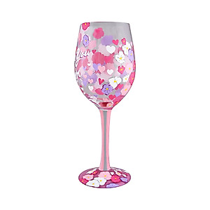 Enesco Wine Glass I Love You Mom, STD, Multicolor