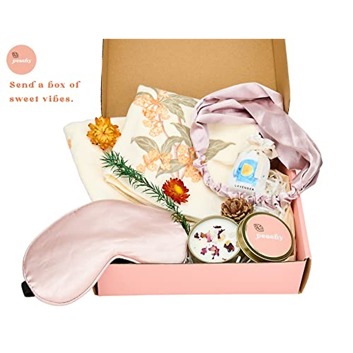 Personalized Gifts | Care Package for Women, Gifts for Girlfriend, Best Mom Ever Gifts, Birthday Gift Basket 6-PCS Includes Scented Candle and Sachet, Sleep Mask, Makeup Headband, Wash Cloth Set of 2